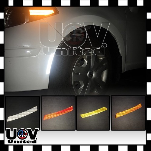 4PCS Universal Front Rear Fender Side Marker Safety Reflector Sticker ...