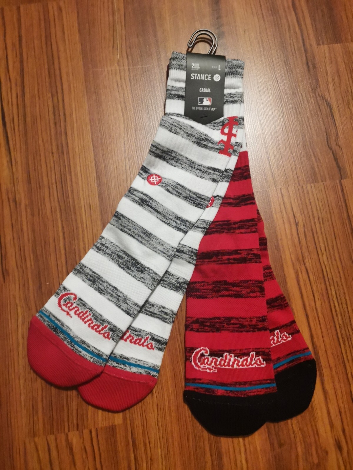 2 Pack St. Louis Cardinal Stance MLB Twist Crew Socks Size L 9-13 Grey ...