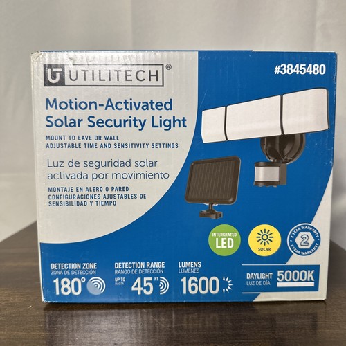 SECURITY LIGHT UTILITECH Motion Activated SOLAR LED #3845480 (BRAND NEW) | eBay