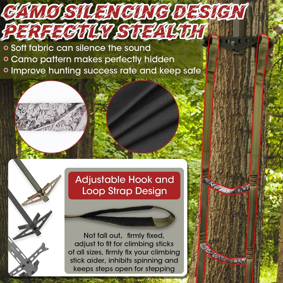 Step Climbing AiderClimbing Stick Aiders for Hunting Rope 3 Green | eBay