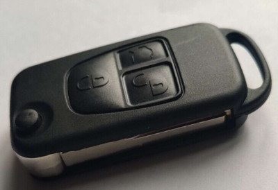 NEW 3 BUTTON UNCUT FLIP REMOTE IR KEY FOB CASE for MERCEDES KEYS, FREE ...