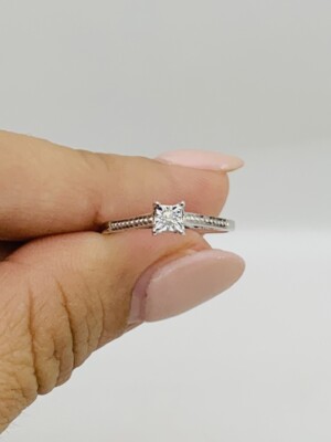 10k solid gold ring Engagement Diamond Chip - Anillo en oro Compromiso ...