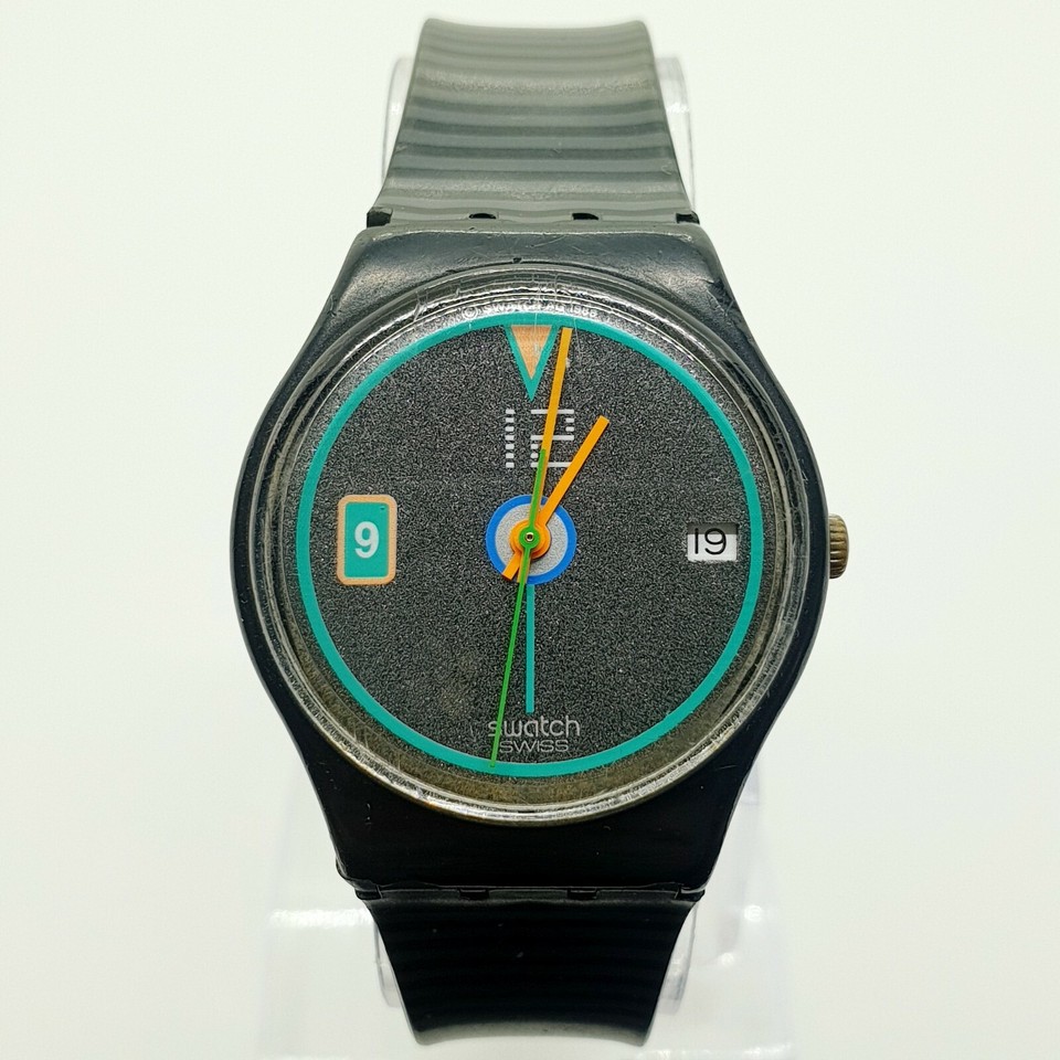 1988 Geometric Swatch Watch Rare, Vintage 1980s Swatch Date Collectible ...