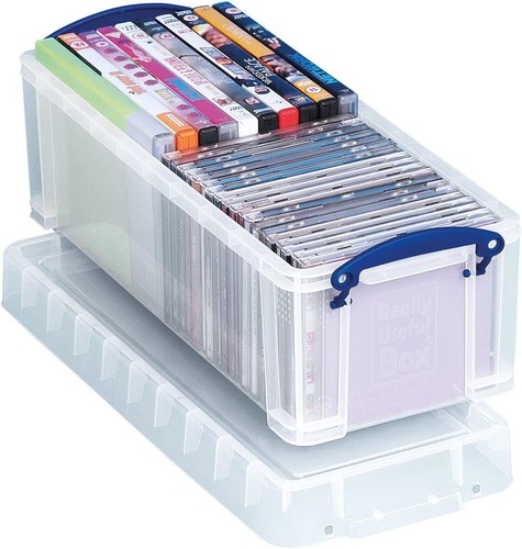 3 x Really Useful Plastic Storage Box 6.5 LITRE Clear Lidded Office ...