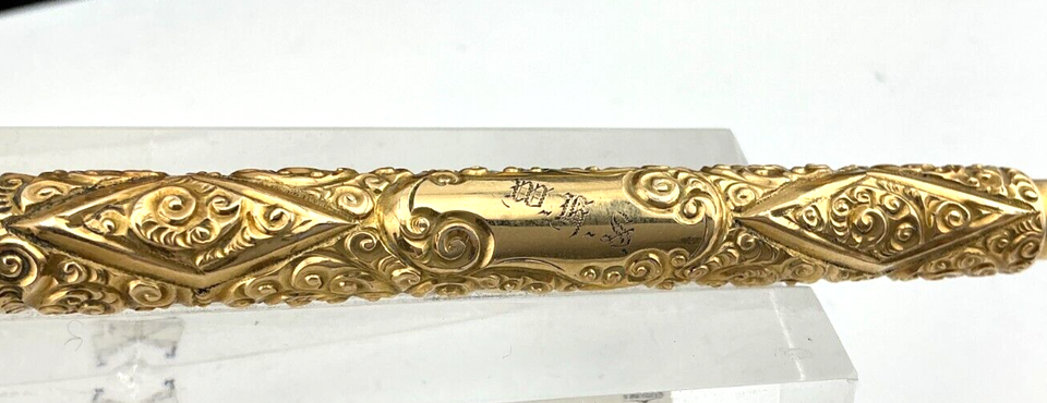 RARE GRAIL PARKER 30 GF Repousse Overlay Fountain Pen 14K Med nib WOW ...