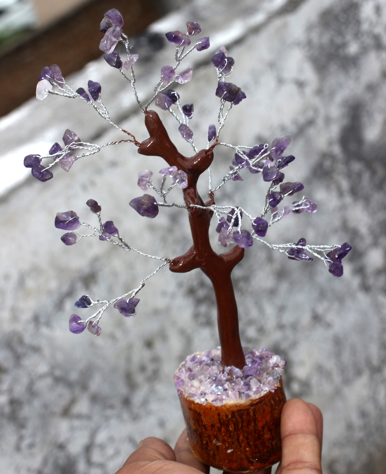 Amethyst Ethnic Bonsai Money Tree Decor Energy Healing 75 Gemstones AU ...