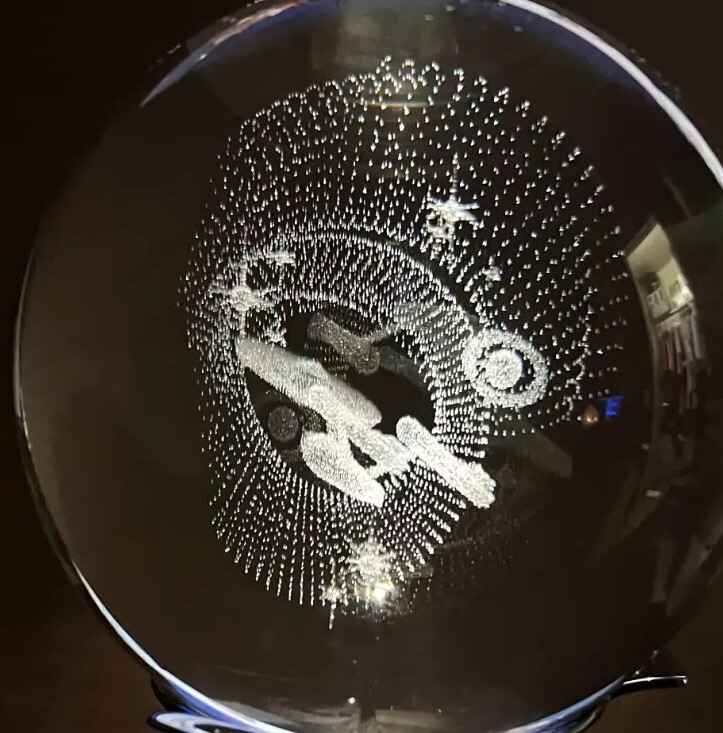 STAR TREK U.S.S. Enterprise NCC-1701 CRYSTAL BALL LE Franklin Mint ...