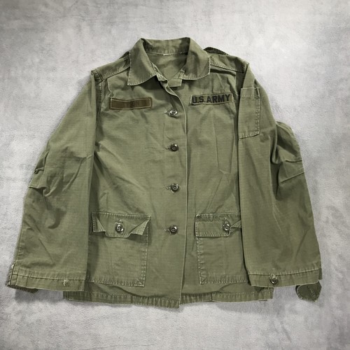Vintage US Army Utility Shirt Jacket OG-107 Women Small Green Military ...