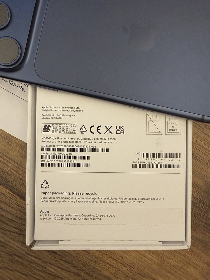 iPhone 17 Pro Max 2TB Deep Blue, Unlocked | eBay UK