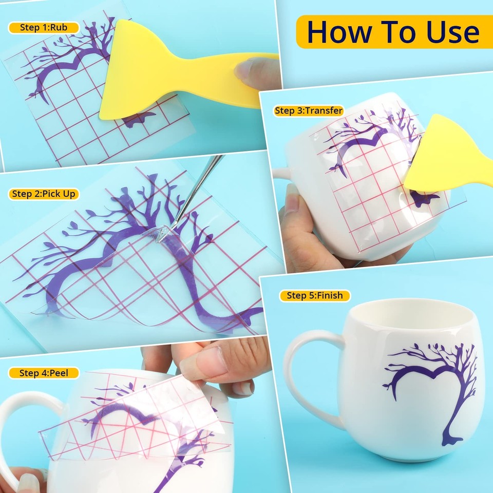 Transfer Tape for Vinyl - 12" x 150 FT Red Alignment Grid Clear ...