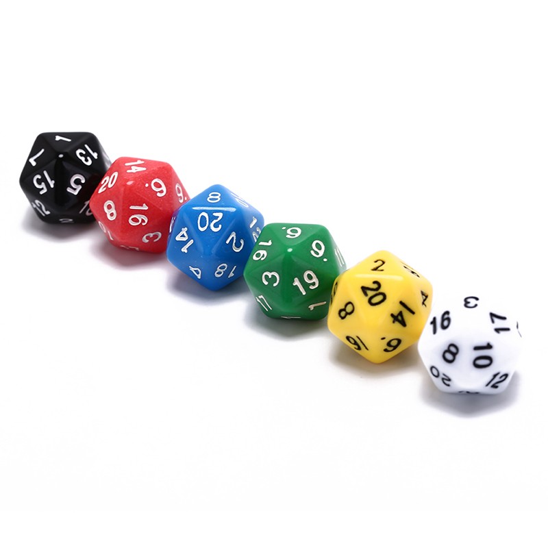 6Pcs/Set Games Multi Sides Dice D20 Gaming Dices Game Playing Mixed ...