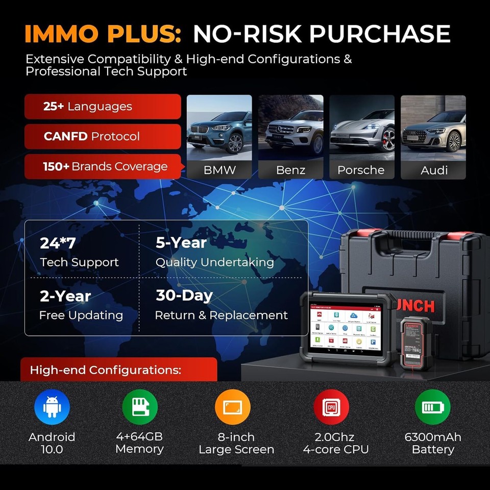 Launch X431 IMMO Plus Elite X-Prog3 IMMO Key Programming Car Diagnostic ...