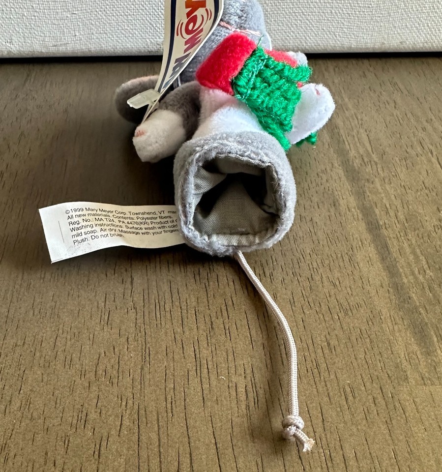 2 VTG Mary Meyer Christmas Mouse & Snowman Plush Stuffed Finger Puppets ...