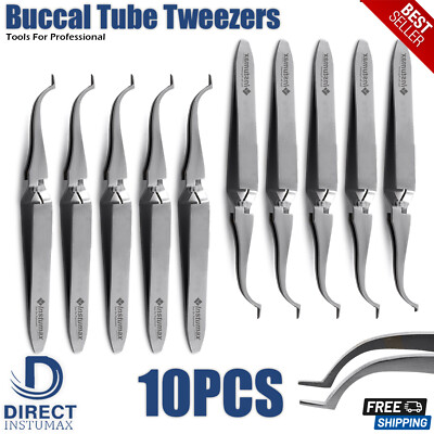 10Pcs Set Dental Orthodontic Brackets Holder Buccal Tube Tweezers ...