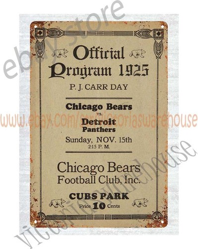 1925 football Program metal tin sign home art | eBay