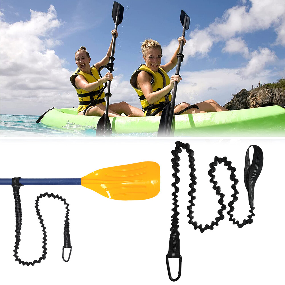 Elastic Kayak Paddle Leash Adjustable Paddle Strap (Black) | eBay