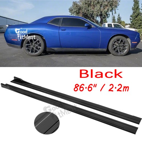For Dodge Challenger 2008-2021 Black 86.6" Side Skirt Rocker Panel Lip ...