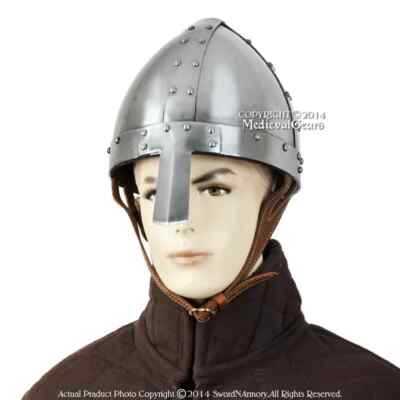 Battle Ready Spangenhelm Helmet Norman Nasal Helm Medieval Knight 18G ...