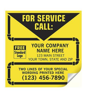1000 Contractor Service Labels, With Pipe Border / 5" x 5" / Nebs ...