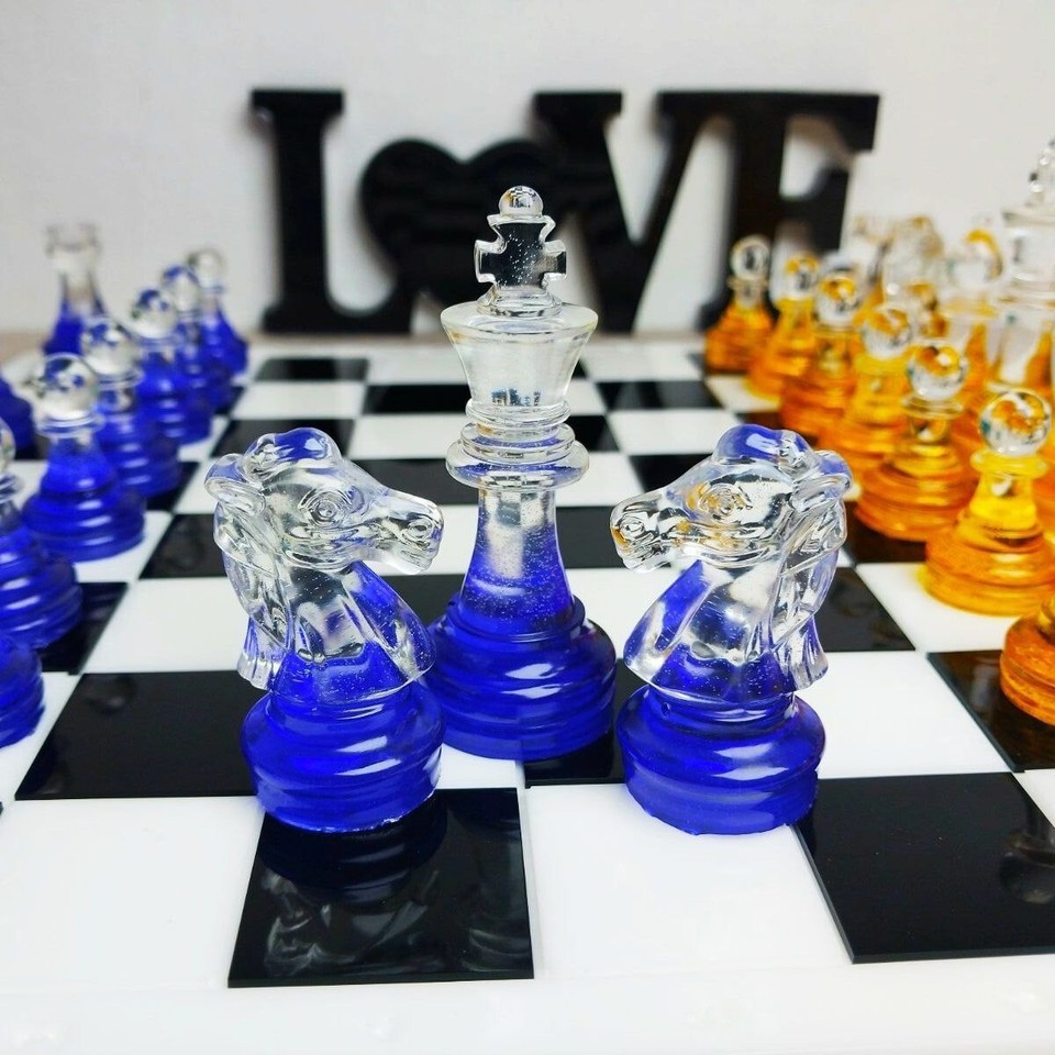 Resin chess pieces only | Size of King 2.75 inches (70mm) | Chess set ...