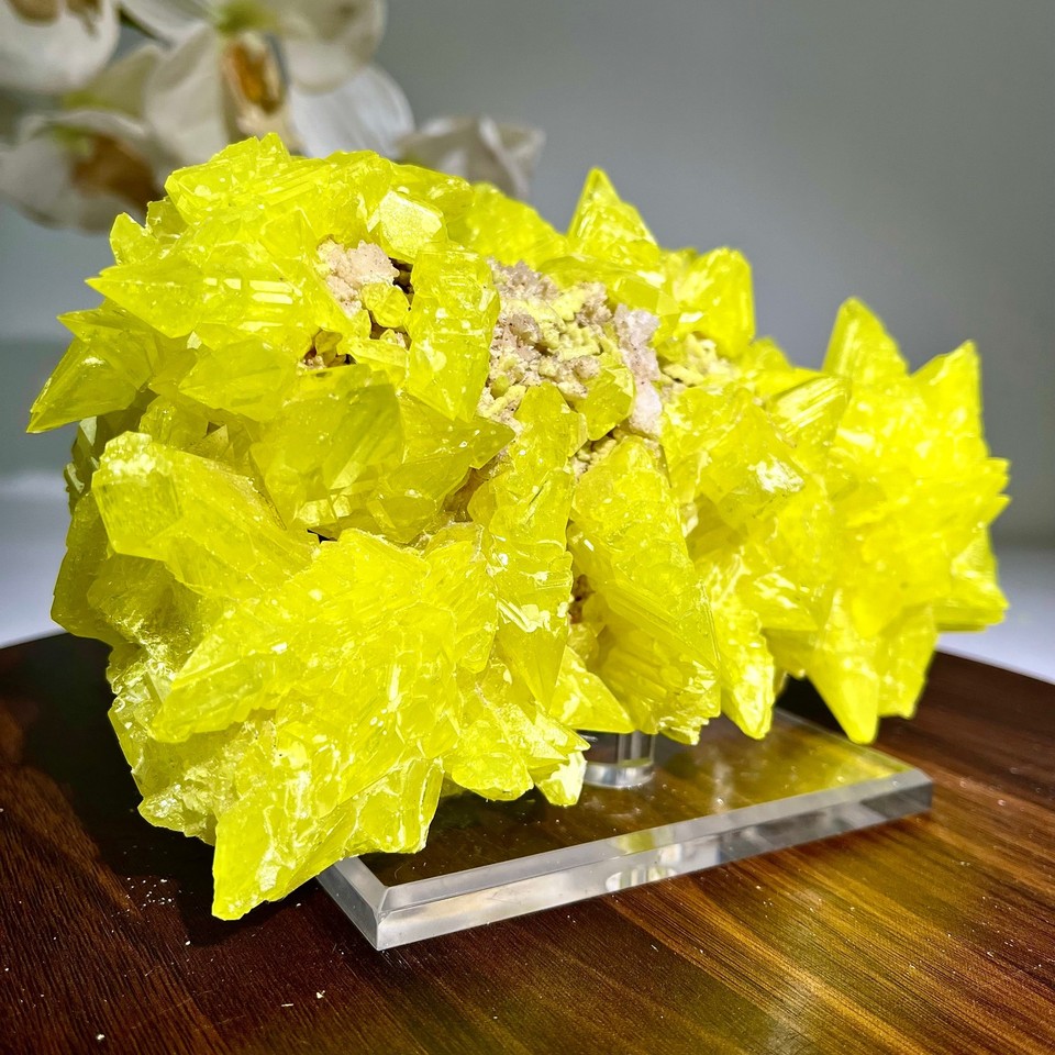 2.93LB Rare yellow sulfur crystal quartz crystal mineral specimen | eBay