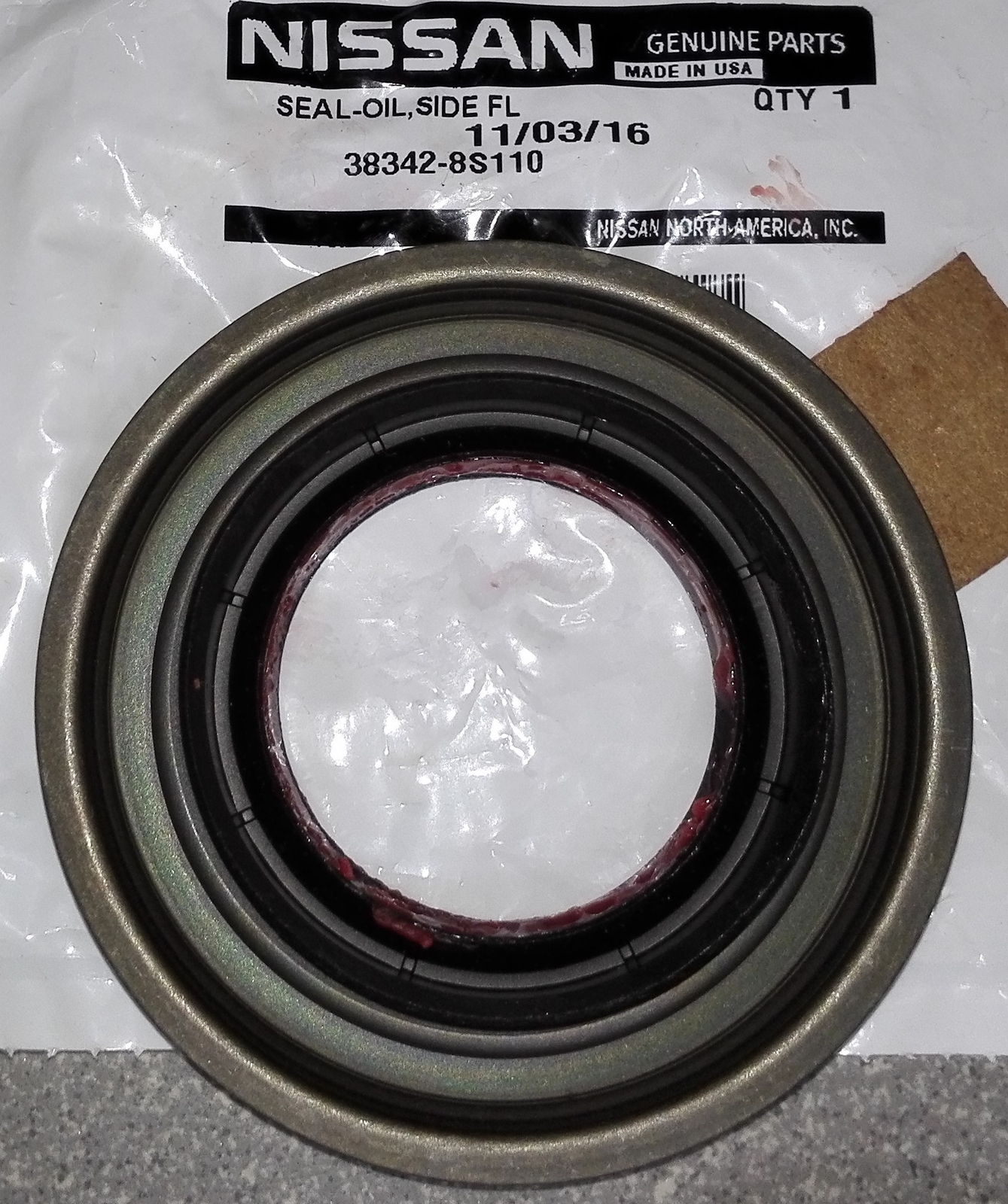 38342-8S110 Nissan Seal-oil, side flange 383428S110, New Genuine OEM ...