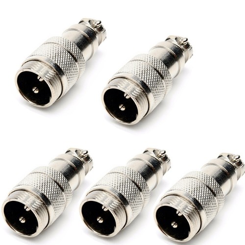 5 PCS 2 Pin Male In-Line CB Mic or Ham Radio Mobile Microphone ...