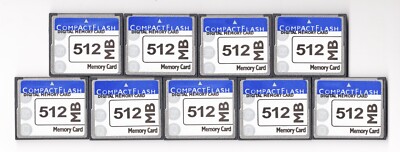 Lot Of 9x Unbranded 512MB MEGABYTE CF Compact Flash Camera Memory Card ...
