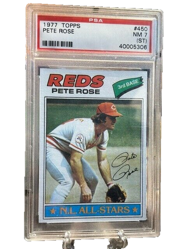 Pete Rose PSA 7 Near Mint Graded 1977 Topps #450 CINCINNATI REDS Card ...