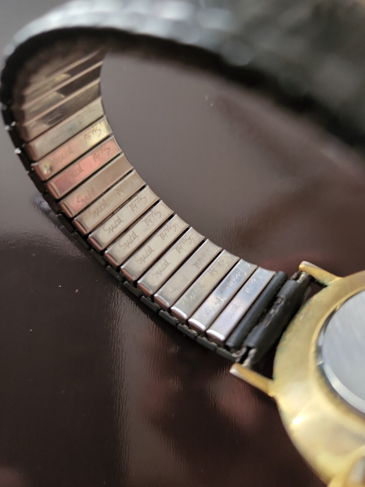 Vintage Cherokee Watch Women Gold Tone Black Stretch Band Needs New ...