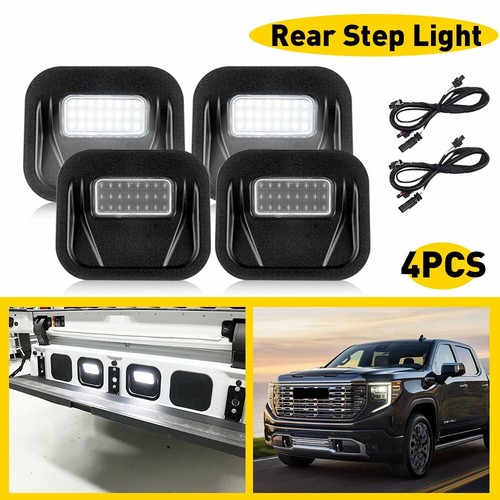 4X LED Tailgate Step Lights For GMC Sierra Chevy Silverado 2500HD ...
