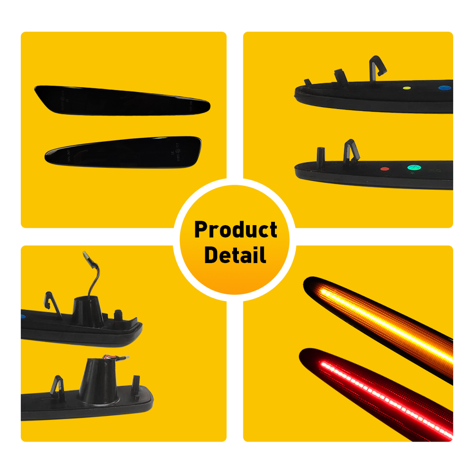 4X Marker Light For 05-13 Chevrolet Corvette C6 Front Rear Amber Red ...