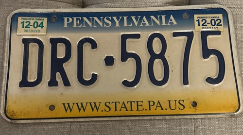 Pennsylvania License Plate Www.state.PA.US Exp. 2004 Horizontal Colors ...