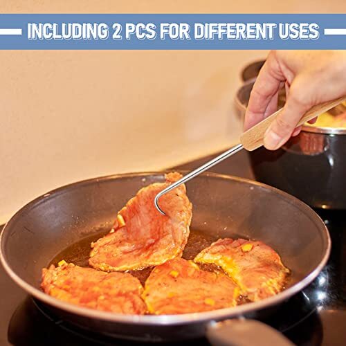 Pigtail Food Flipper 2pcs 17inch Meat Turner Hook Stainless Steel Pig ...