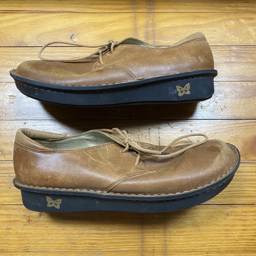 Alegria Shoes Womens 39 Brown BRE-637 Oxford Genuine Leather Lace Up | eBay