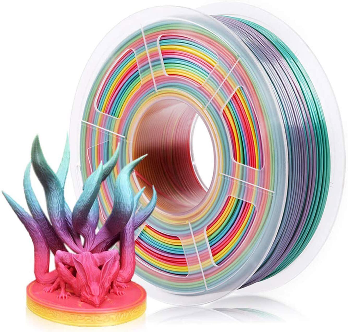 SUNLU PLA Rainbow 3D Printer Filament 1KG /Spool 1.75mm +/-0.02 Multi ...