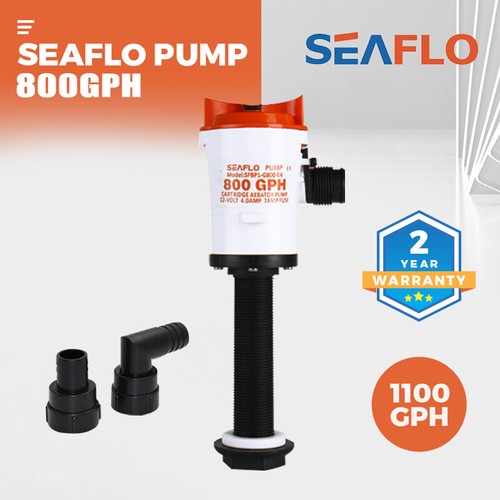 SEAFLO 12V Live Bait Tank Aerator Pump 800GPH LIVEWELL Bilge Pump Kit ...