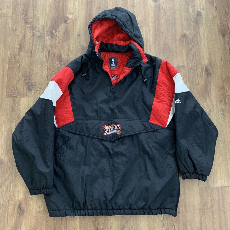 VTG Adidas Philadelphia 76ers Sixers NBA BASKETBALL Hooded Team Jacket ...
