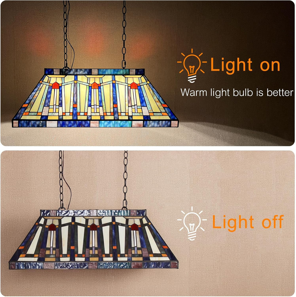 Tiffany Style Pool Table Light Vintage Style Stained Glass Billiards ...