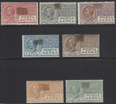 Italy Scott #C3-C9 Mint Hinged 1926-1928 Set of Air Mail Stamps CV 153. ...