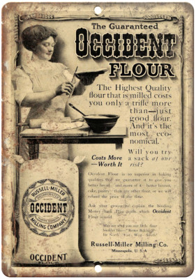 Occident Baking Flour Vintage Ad 12" x 9" Reproduction Metal Sign N262 ...