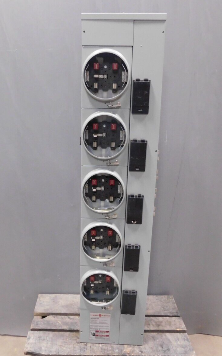 GE 5-Gang Modular Meter Stack 800 / 125 Amp Ringless Socket 3Ph/1Ph 5 ...