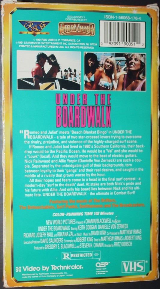 UNDER THE BOARDWALK (vhs) Keith Coogan, Danielle Van Zerneck. VG. Rare ...