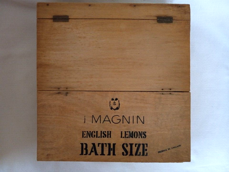 Vintage I Magnin Empty Wood Box - English Lemon Bath Size Soap Box ...