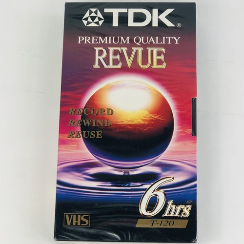 TDK VHS tape T-120 6 hours Revue Premium Quality New Sealed Record Rewind Reuse | eBay