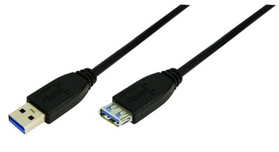 LogiLink CU0041 USB 3.0 A-Type Male to Female Cable, 1 Meter Length, 1 ...