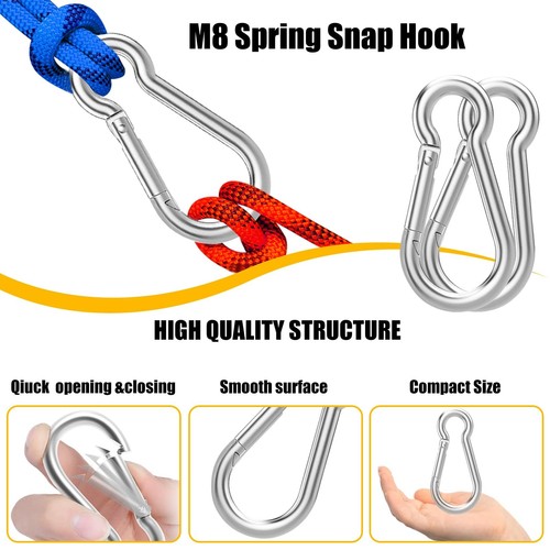 30pcs 3 Heavy Duty Spring Snap Hook M8 5/16 Galvanized Steel Snap Hook ...