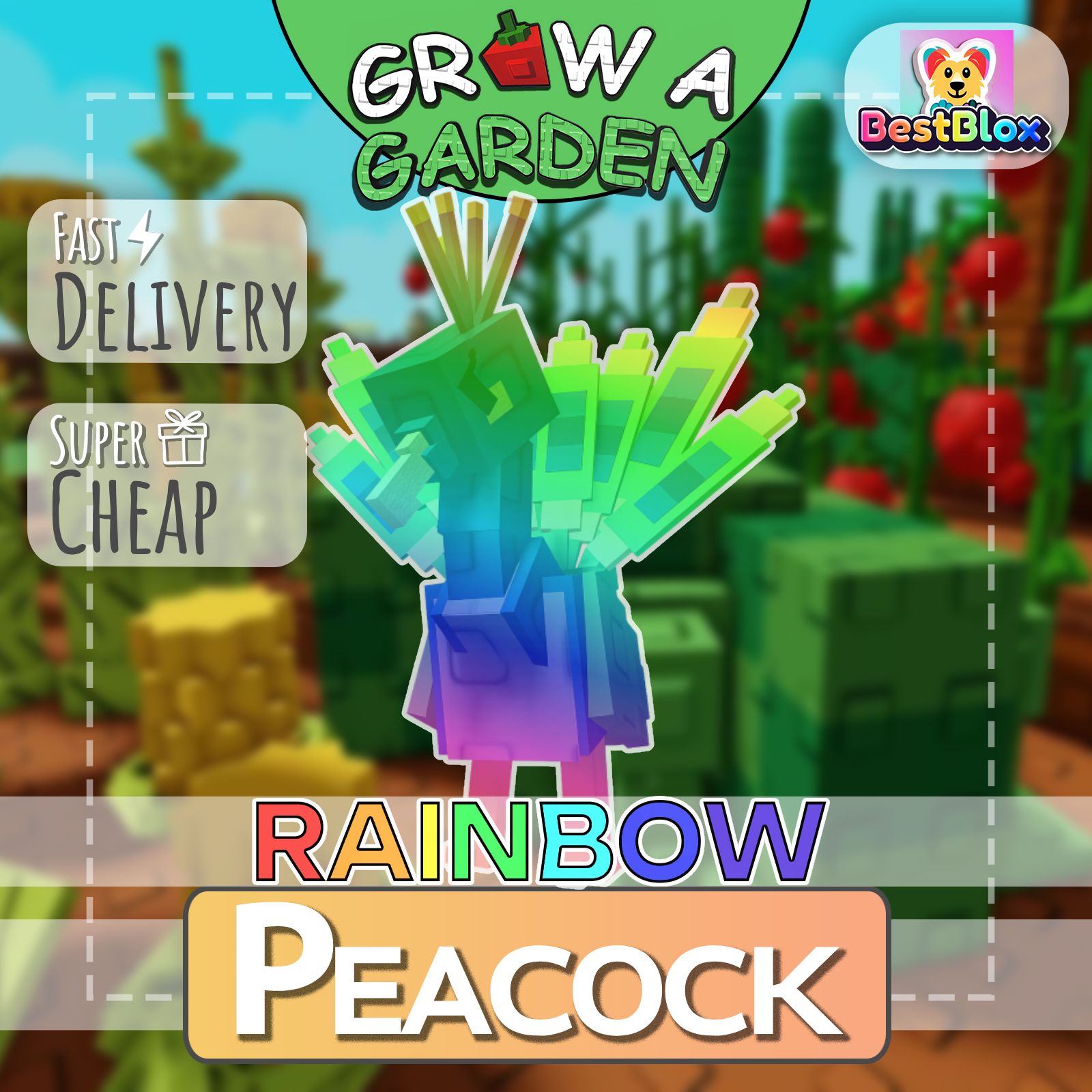 🌈🦚Rainbow Peacock 🎮ROBLOX 🪴Grow a Garden | CHEAP | FAST | RELIABLE ...
