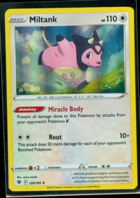 Pokemon MILTANK 126/189 - Astral Radiance - RARE HOLO - - MINT | eBay