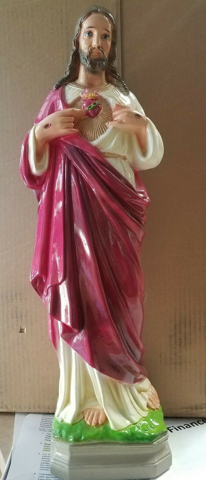 25" Sacred Heart Cement Religious Outdoor Statue | eBay